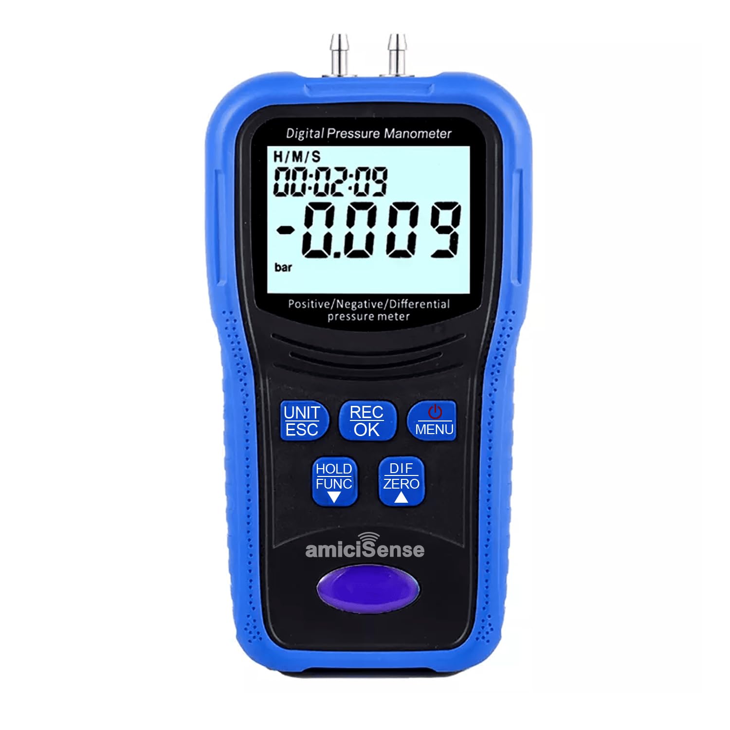 Digital Manometer, Dual-Port Air Pressure Meter with 12 Units for HVAC ...